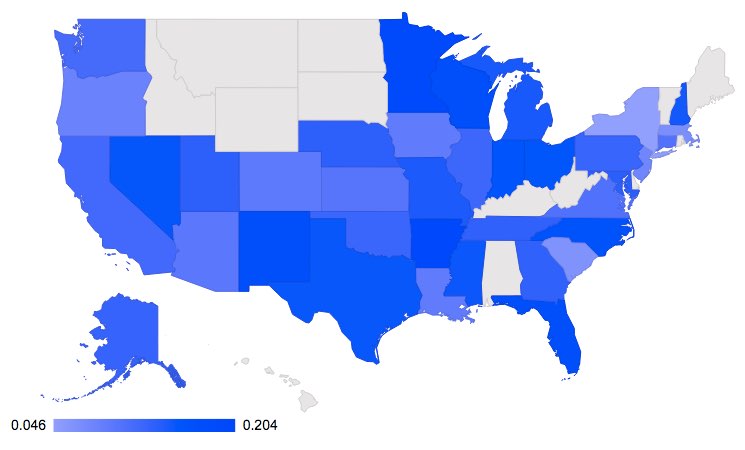 Employers dropping health insurance - US map